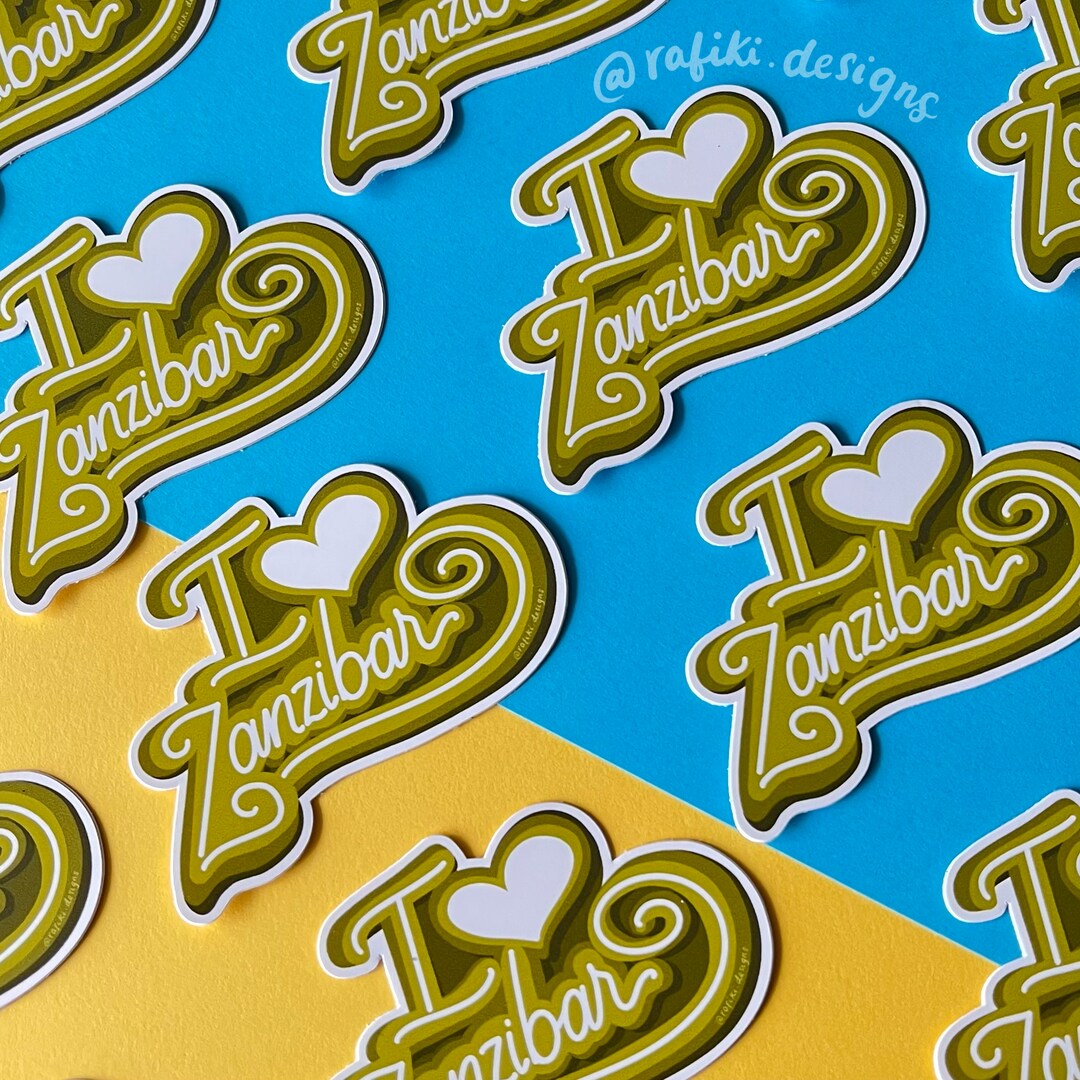 I Love Zanzibar Sticker | Matte Die Cut, Tanzania Sticker, Swahili ...