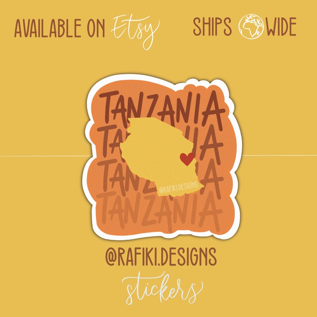 Tanzania Die Cut Sticker, Tanzania Sticker, Swahili, Funny, Laptop ...