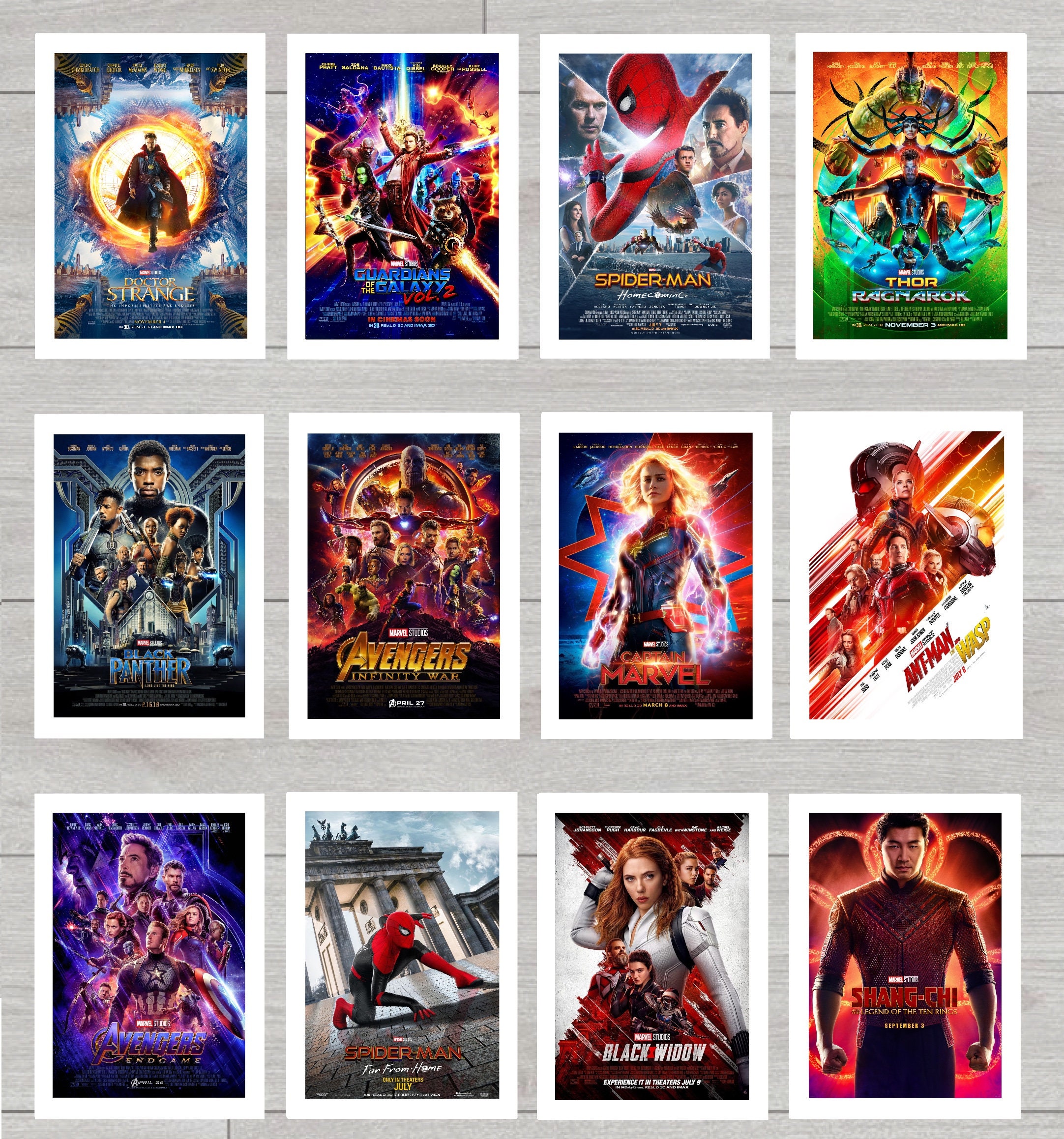 A5 Full Marvel MCU film Collection posters/prints | Etsy