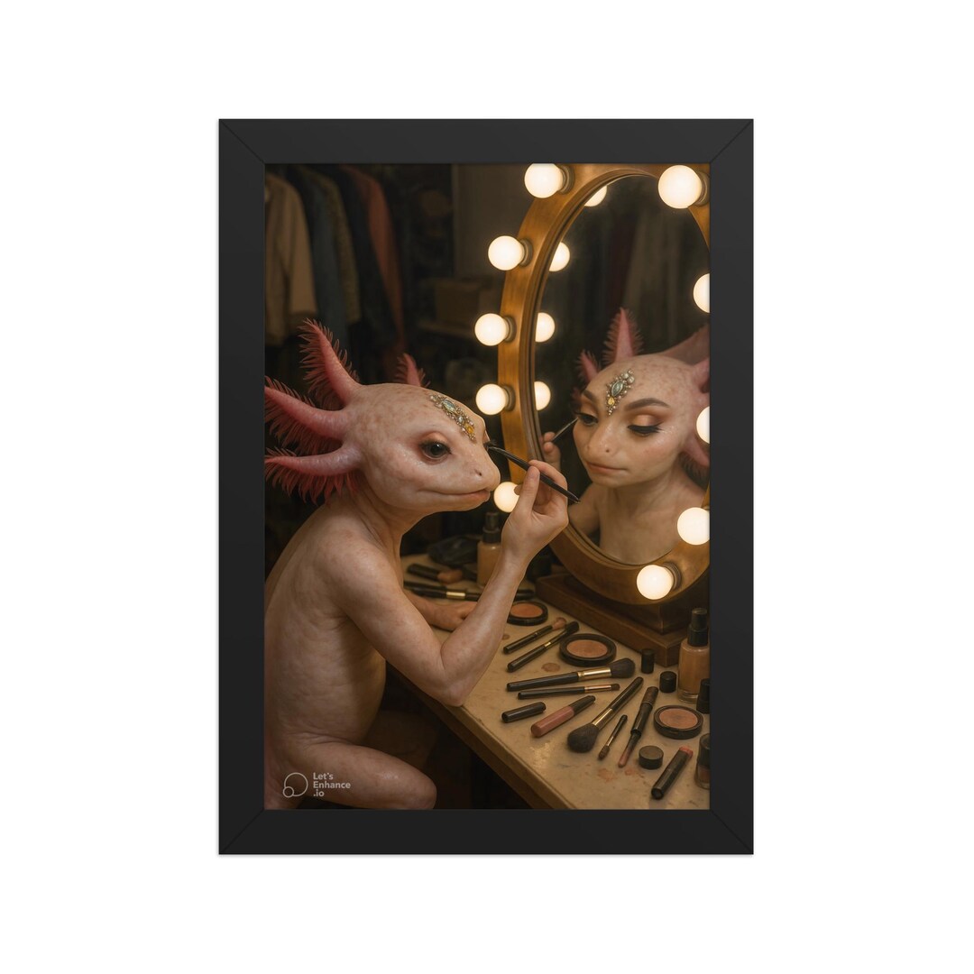 Axolotl Fairytale Art Print – Surreal Fantasy Creature Portrait ...
