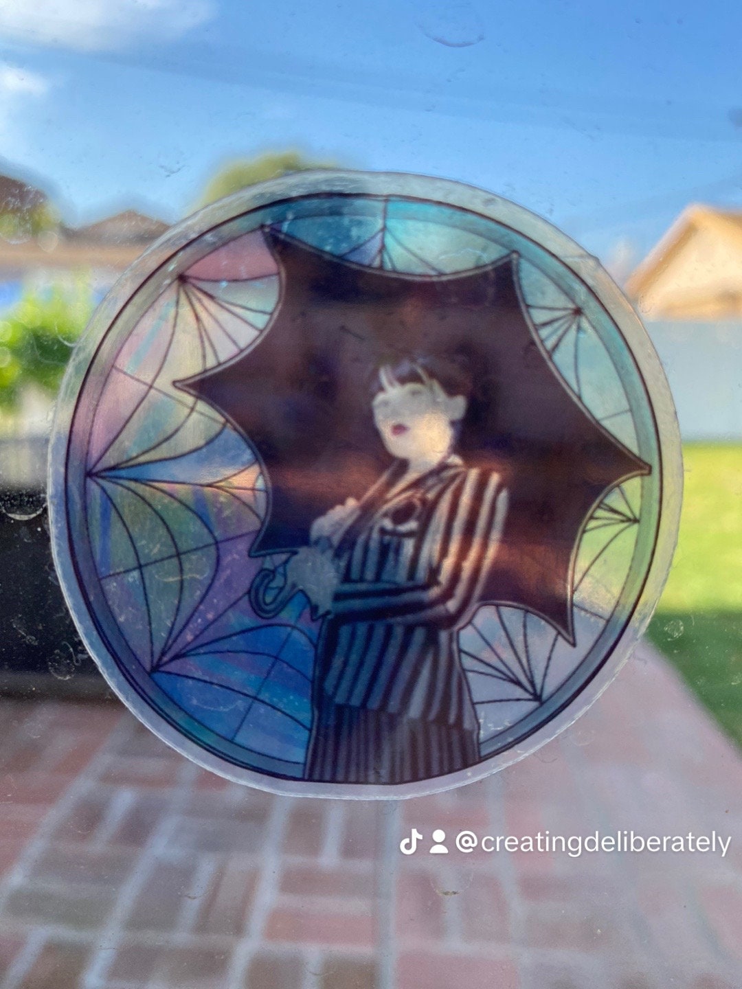 Wednesday Stained Glass | Suncatcher Stickers - Etsy