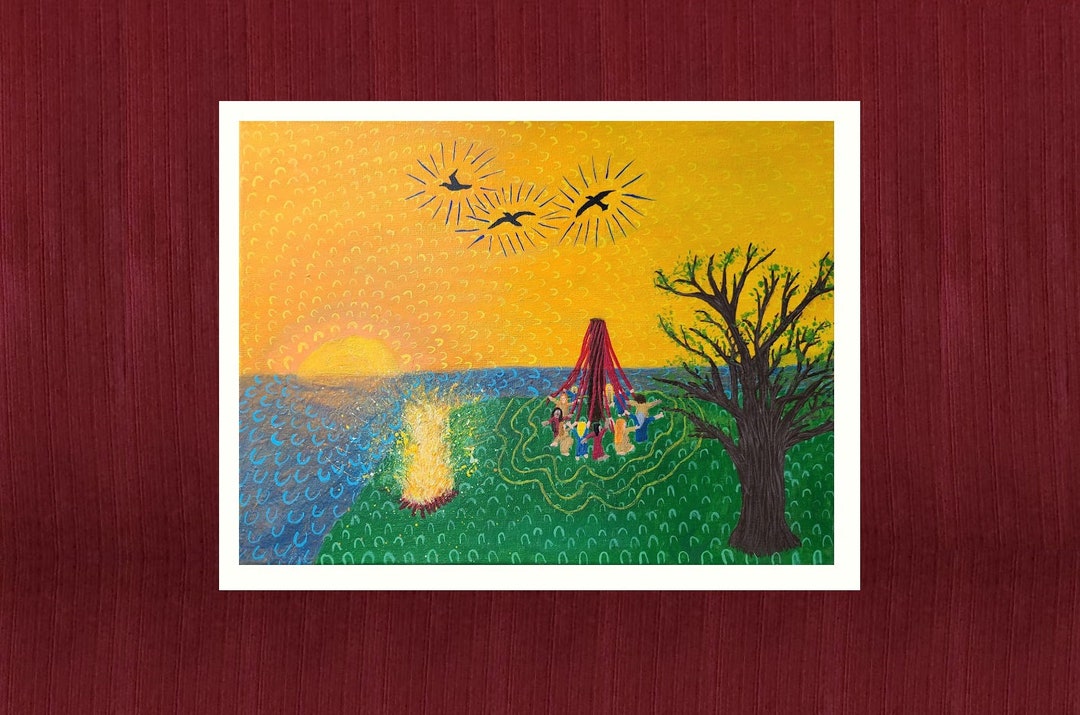 Maypole Painting Print Pagan Art Print Celtic Photo Print - Etsy