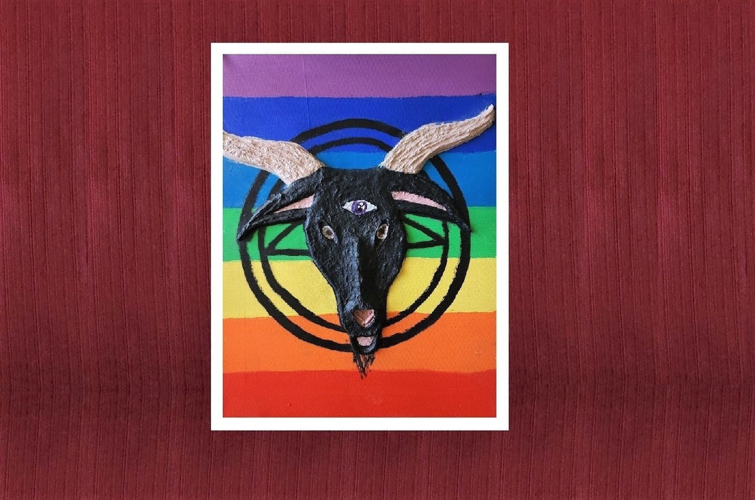 Baphomet Art Print, Colorful Satanic Art, Spiritual Zen Chakra Photo ...
