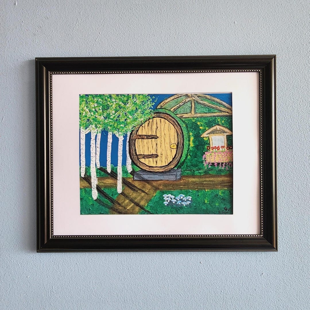 Hobbit Hole Photo Print, Fantasy Forest Artwork, Birch Tree Picture ...