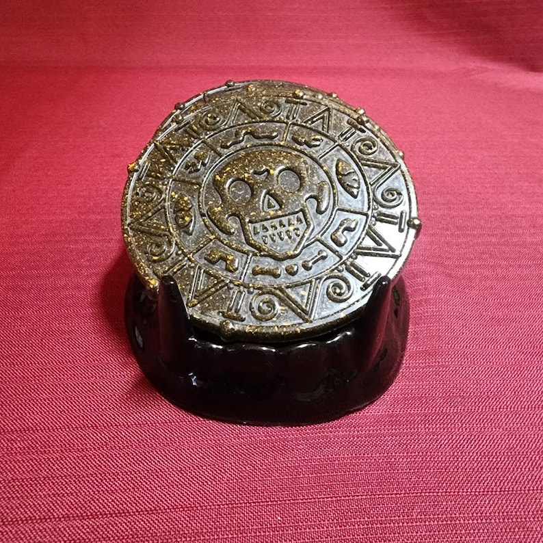 Drink Coasters Resin Pirate Skull Coin Set of 4 With Vampire Teeth ...