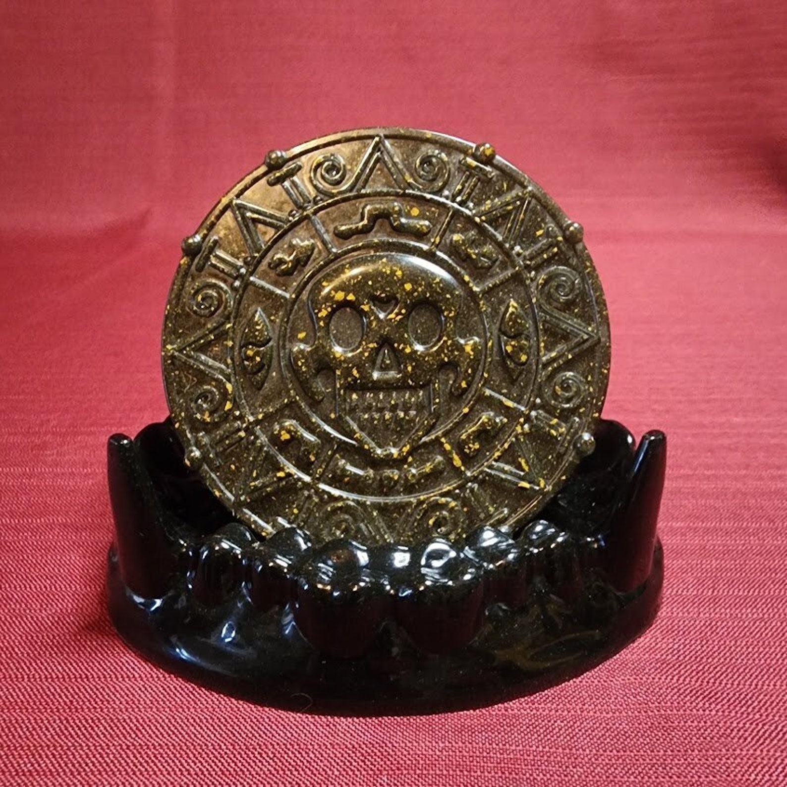 Drink Coasters Resin Pirate Skull Coin Set of 4 With Vampire Teeth ...