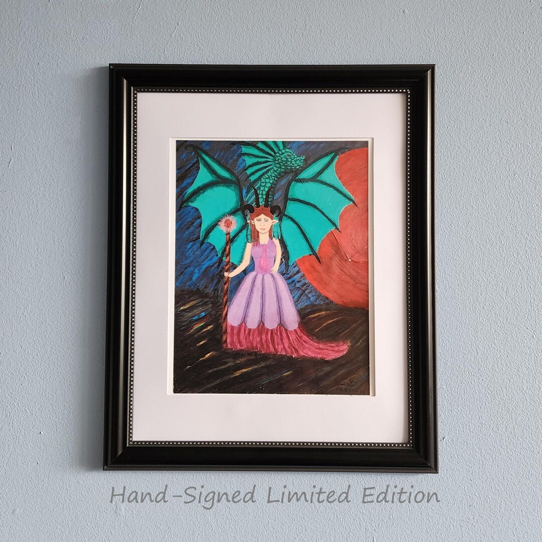 Satanic Witch Art Print, Fantasy Dragon Photo, Spiritual Concept ...