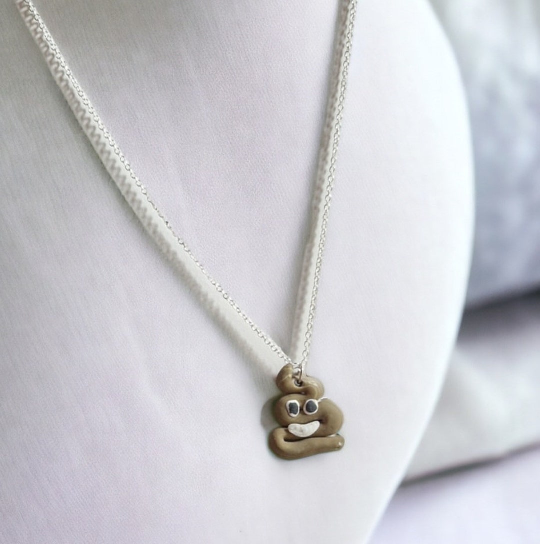 Poop Emoji Necklace, Emoji Jewellery, Gag Gift, Polymer Clay Emoji Gift ...