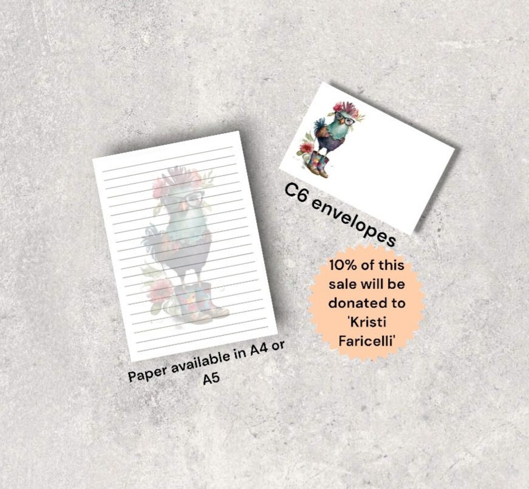 Chicken Stationery Gift Set, Penpal Gift, Writing Paper, Letter Sheets ...