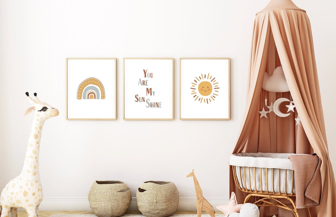 Nursery Art Print Set: Boho Rainbow, Sunshine (digital Download) - Etsy