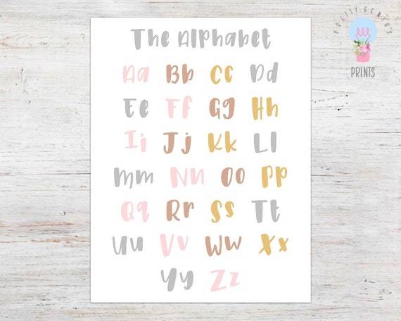 Alphabet Printable Poster 8.5x11 Digital Download | Etsy