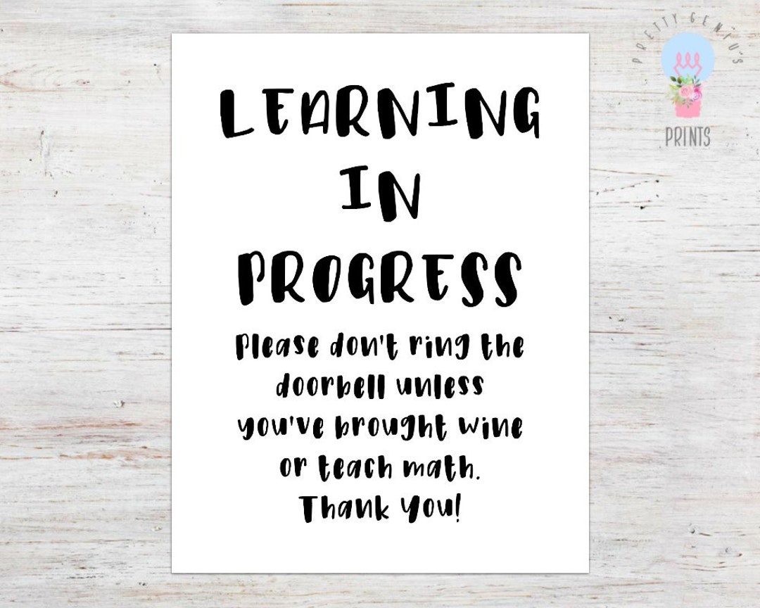 Learning in Progress, Printable Sign, 8.5x11, Digital Download - Etsy
