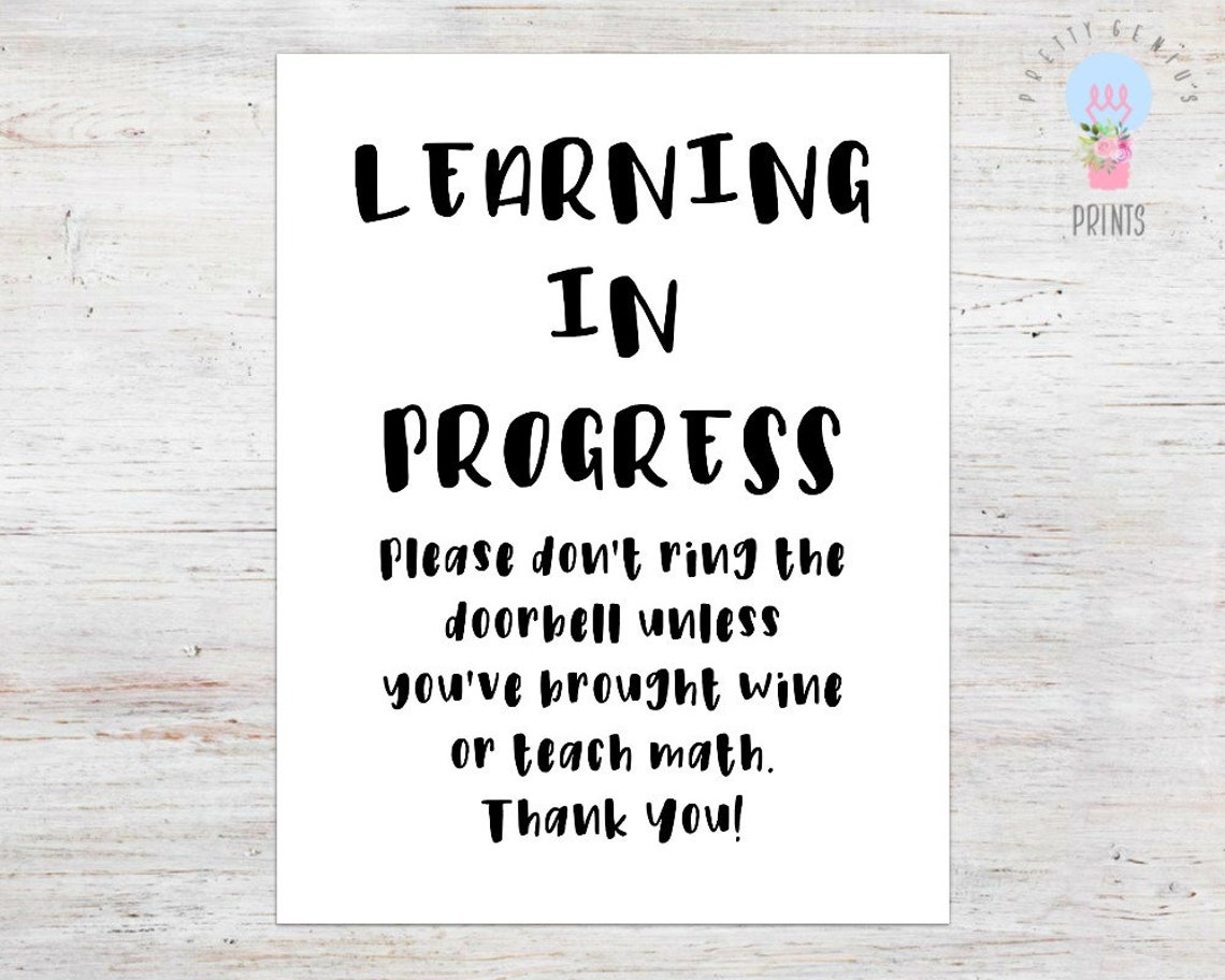 Learning in Progress, Printable Sign, 8.5x11, Digital Download - Etsy