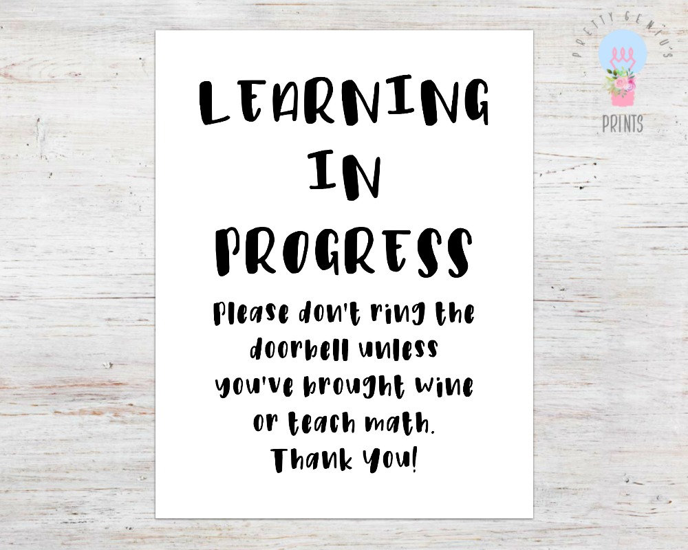 Learning in Progress, Printable Sign, 8.5x11, Digital Download - Etsy