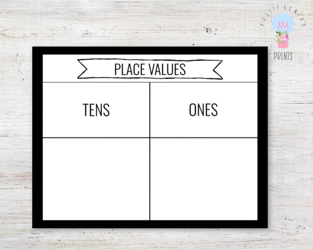 Tens Place Value Chart, Printable, 8.5x11, Digital Download - Etsy