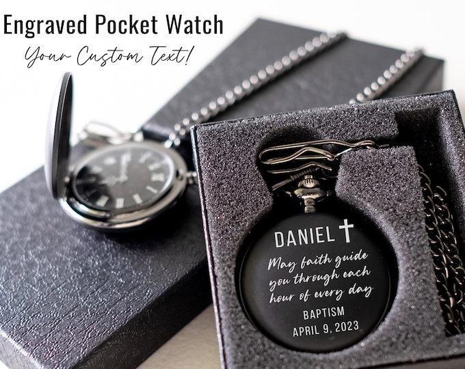 Personalized Pocket Watch With Your Own Photo & Message Custom Made ...
