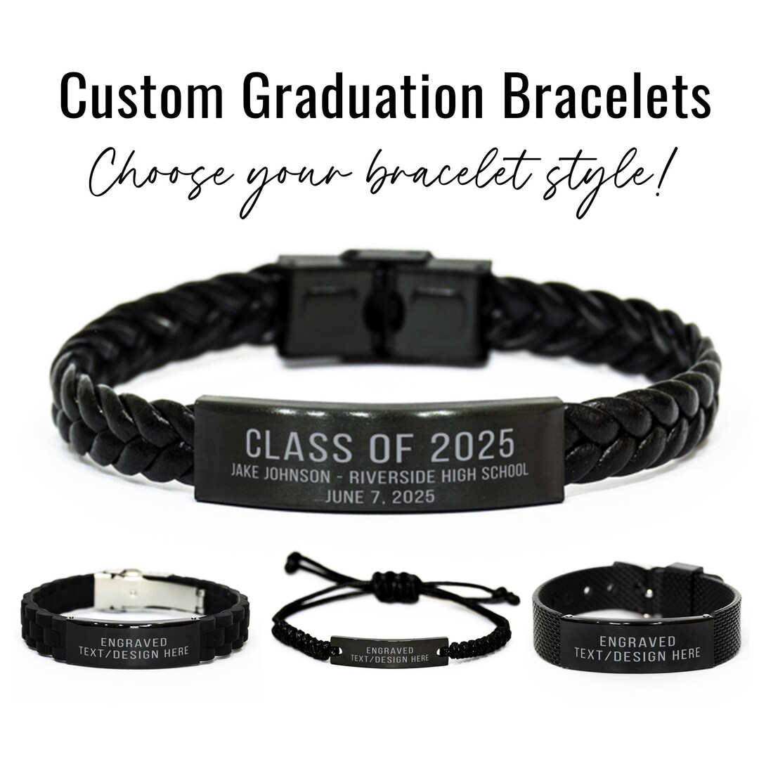 Custom Gift for Graduation Bracelet “class of 2025” With Personalized ...