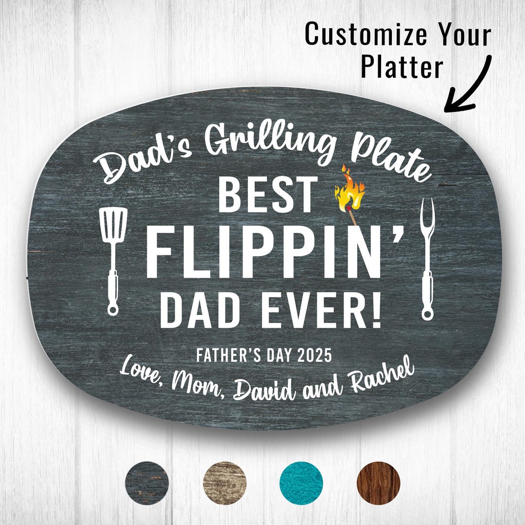 Custom Grilling Plate for Dad Personalized Durable Platter Gift "best ...