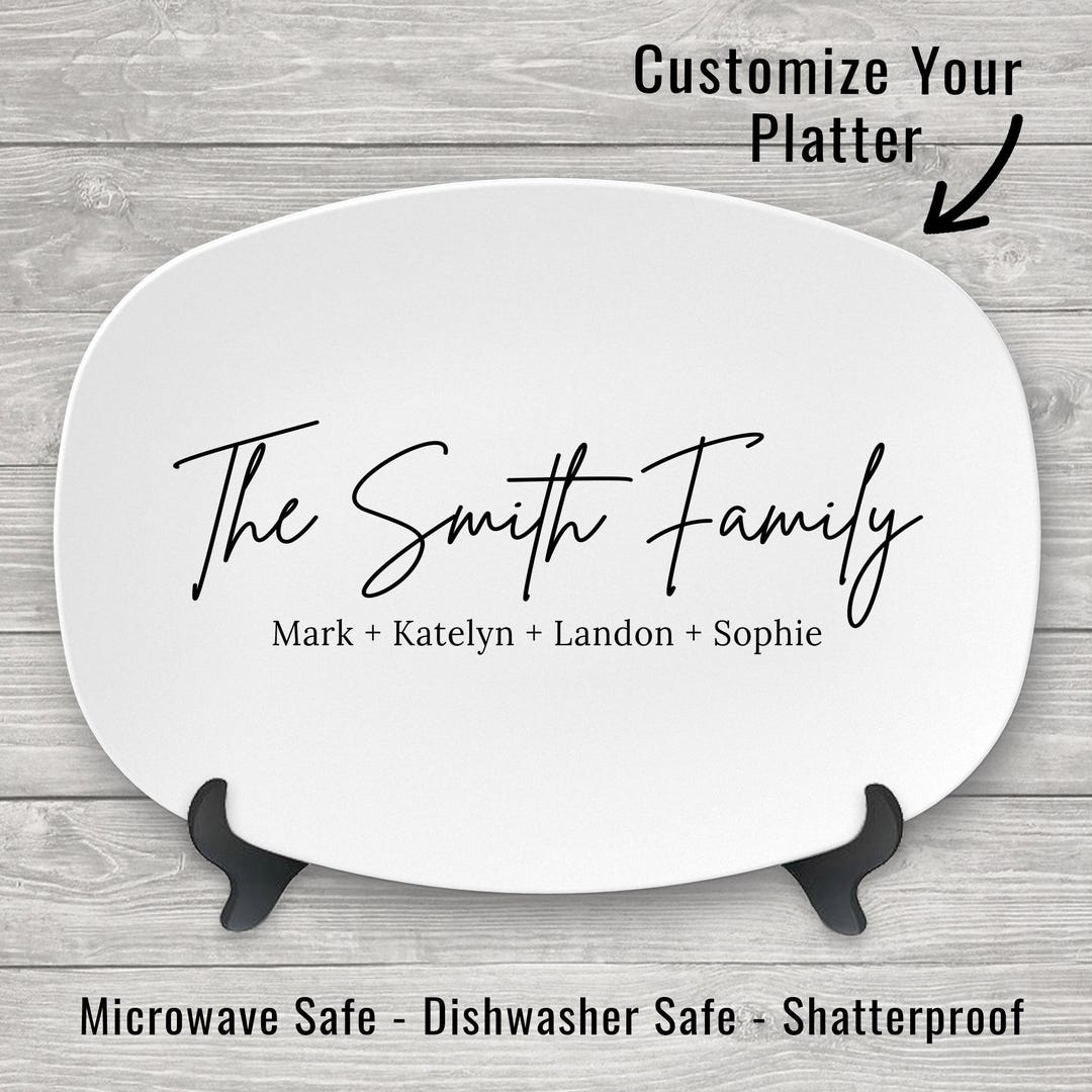 Custom Family Platter With First and Last Names Plate Personalized ...