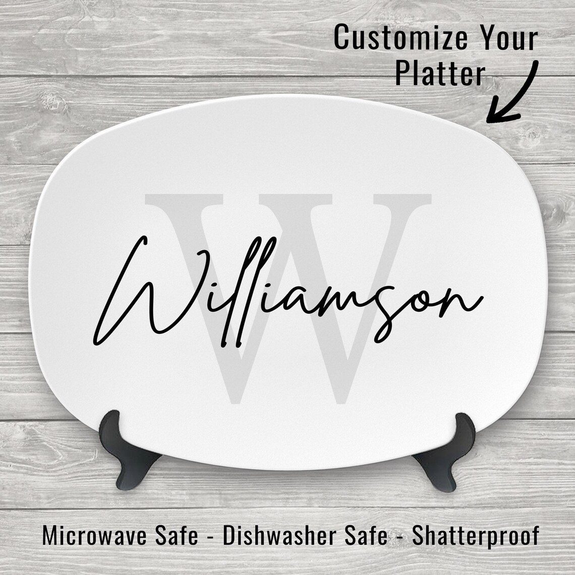 Custom Platter With Last Name and Initial Monogram Wedding Gift Plate ...