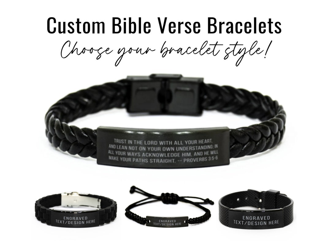 Personalized Bible Verse Bracelet Custom Engraved Scripture Bracelet ...
