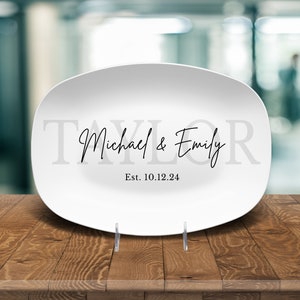 Custom Platter With Names of Couple Gift Plate Custom Name Personalized ...