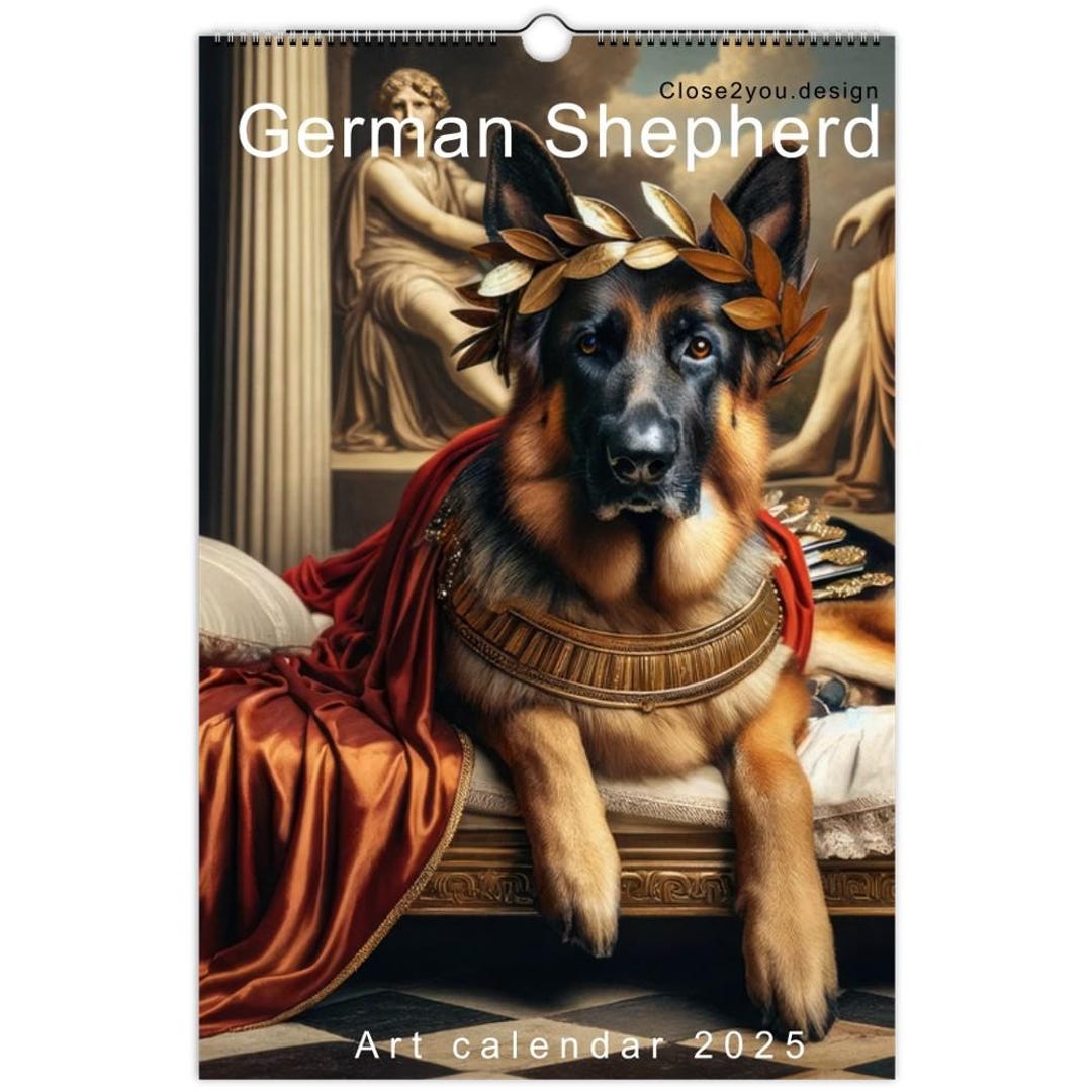 2025 German Shepherd Art Calendar 12 Unique Artistic Styles Ledger ...