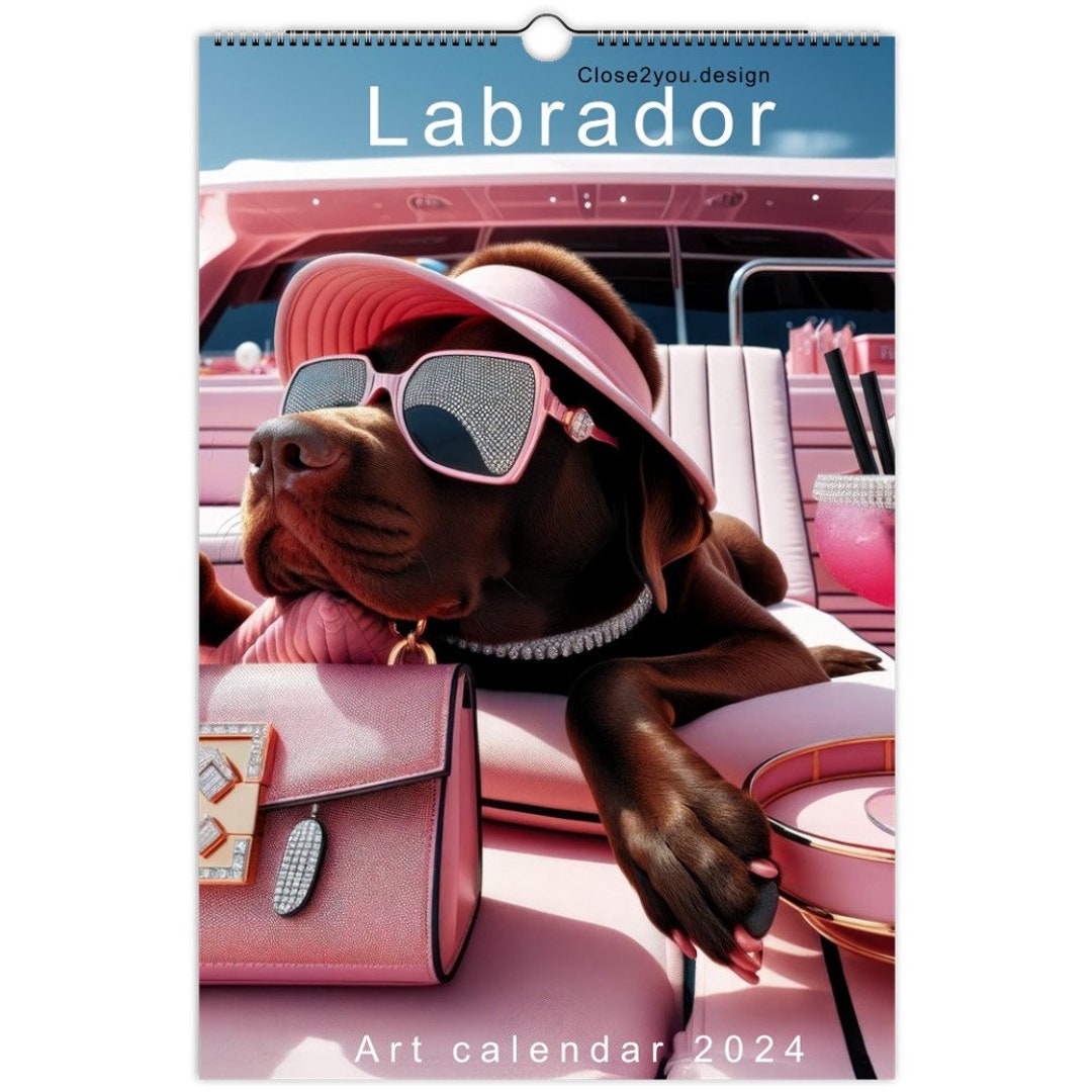 2024 Labrador Art Calendar 12 Unique Artistic Styles Ledger Vertical 11 ...