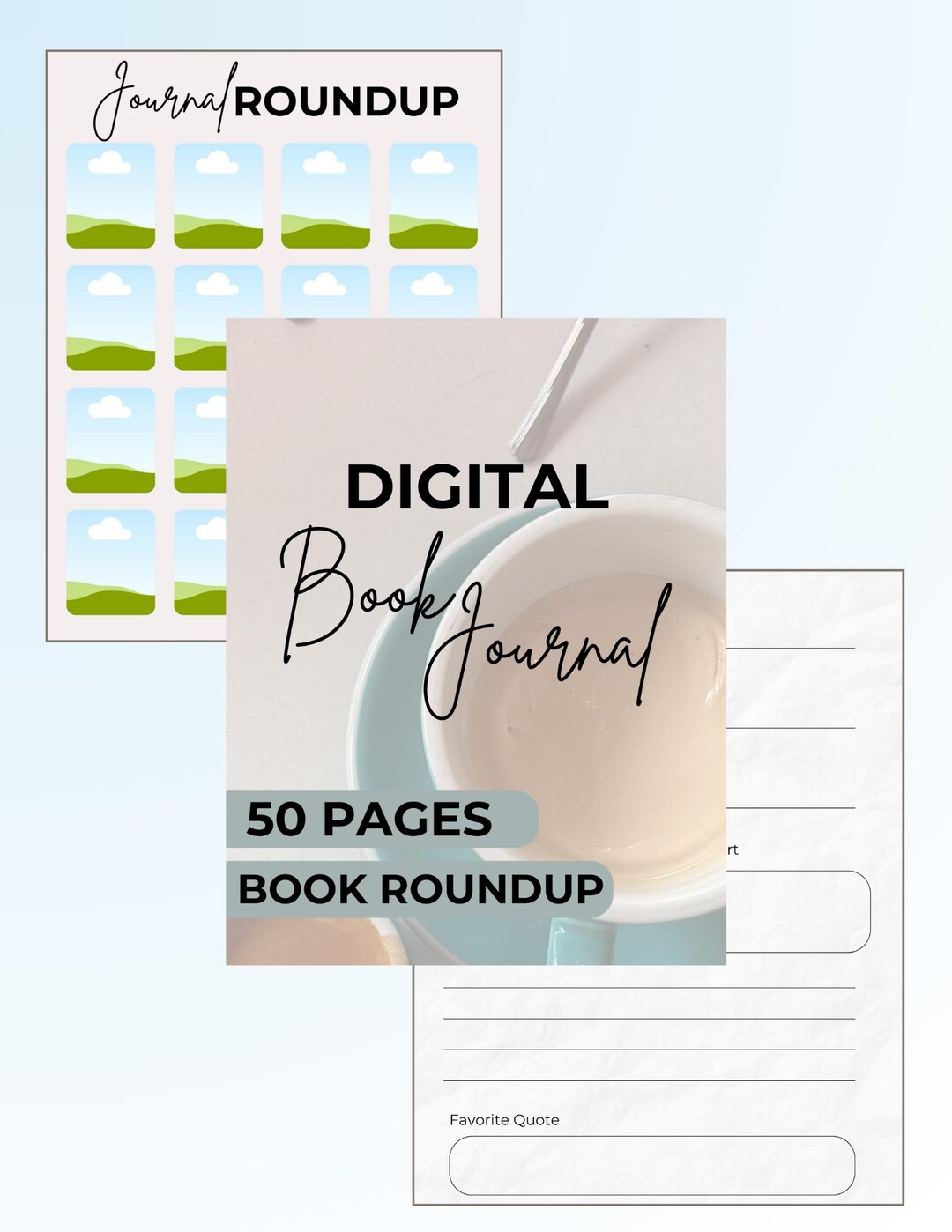 Editable Digital Book Journal - 50 Pages, Book Review and Tracking ...