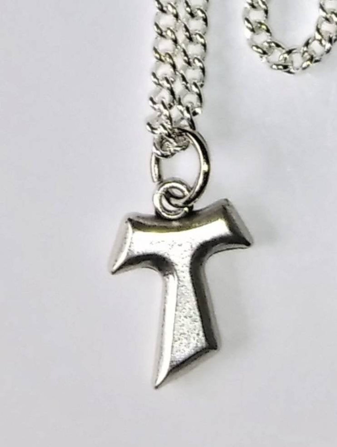 Tau Cross Medal Silver Plated, Made in Italy Franciscan Cross, Tau St ...