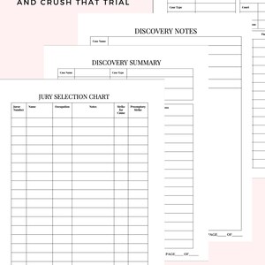 Trial Essentials, Paralegal Printable, Court Prep,office Organization ...