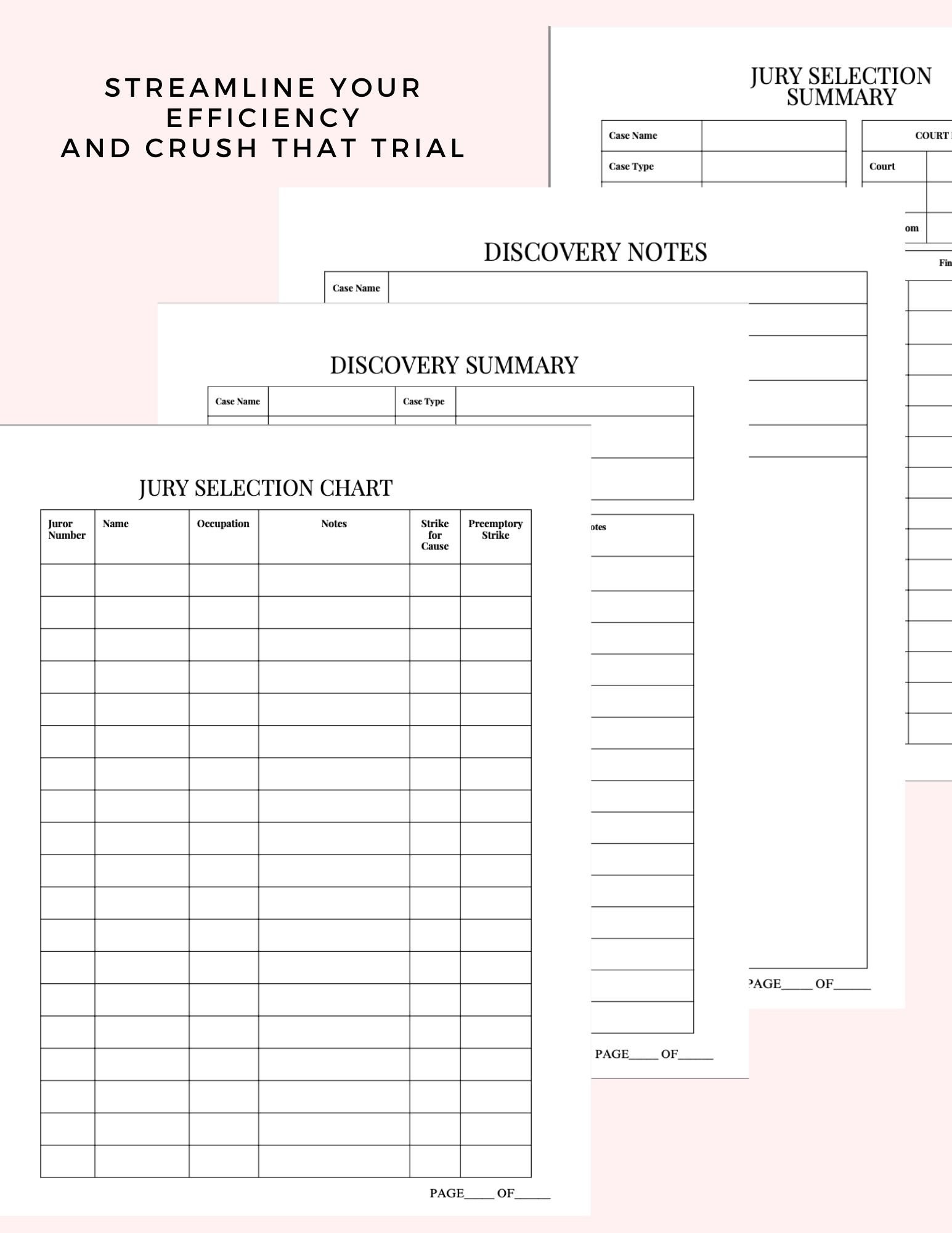 Trial Essentials, Paralegal Printable, Court Prep,office Organization ...