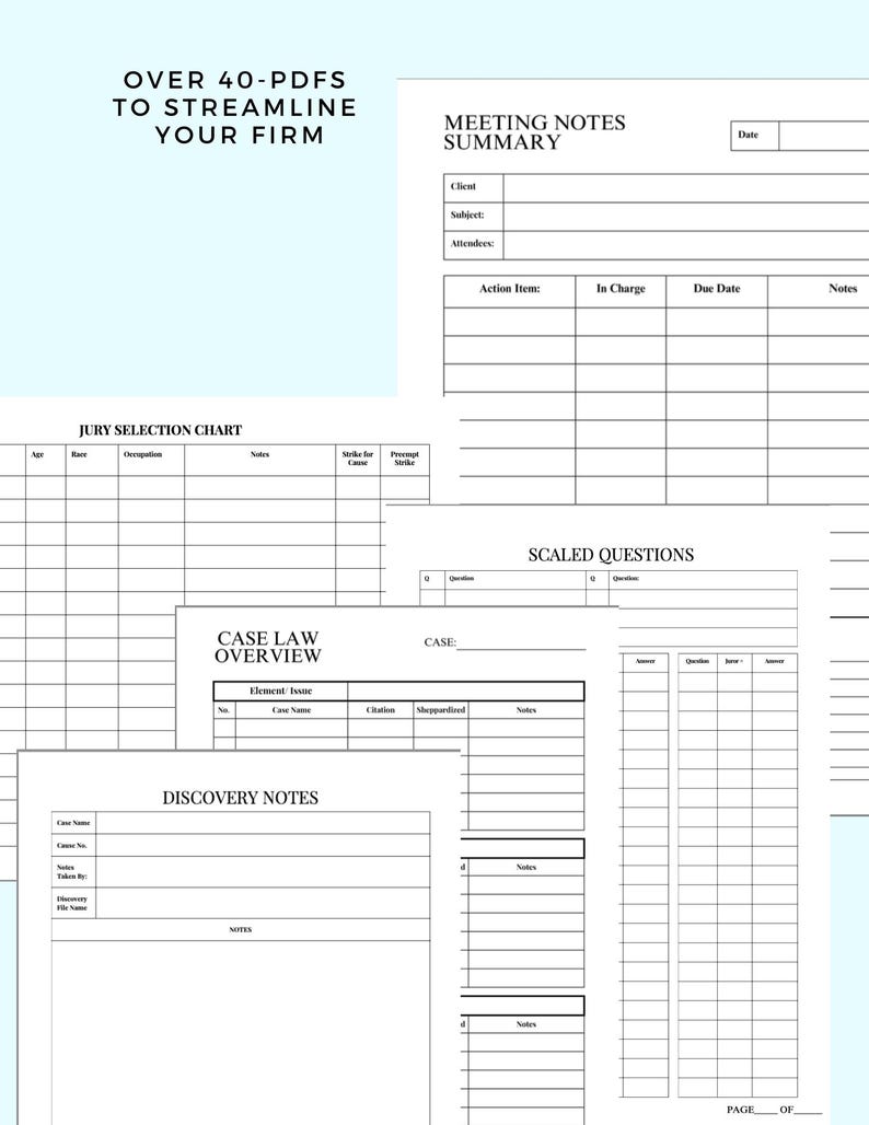Litigation Binder for Lawyers,attorney Case Organizing Bundle, Law Firm ...