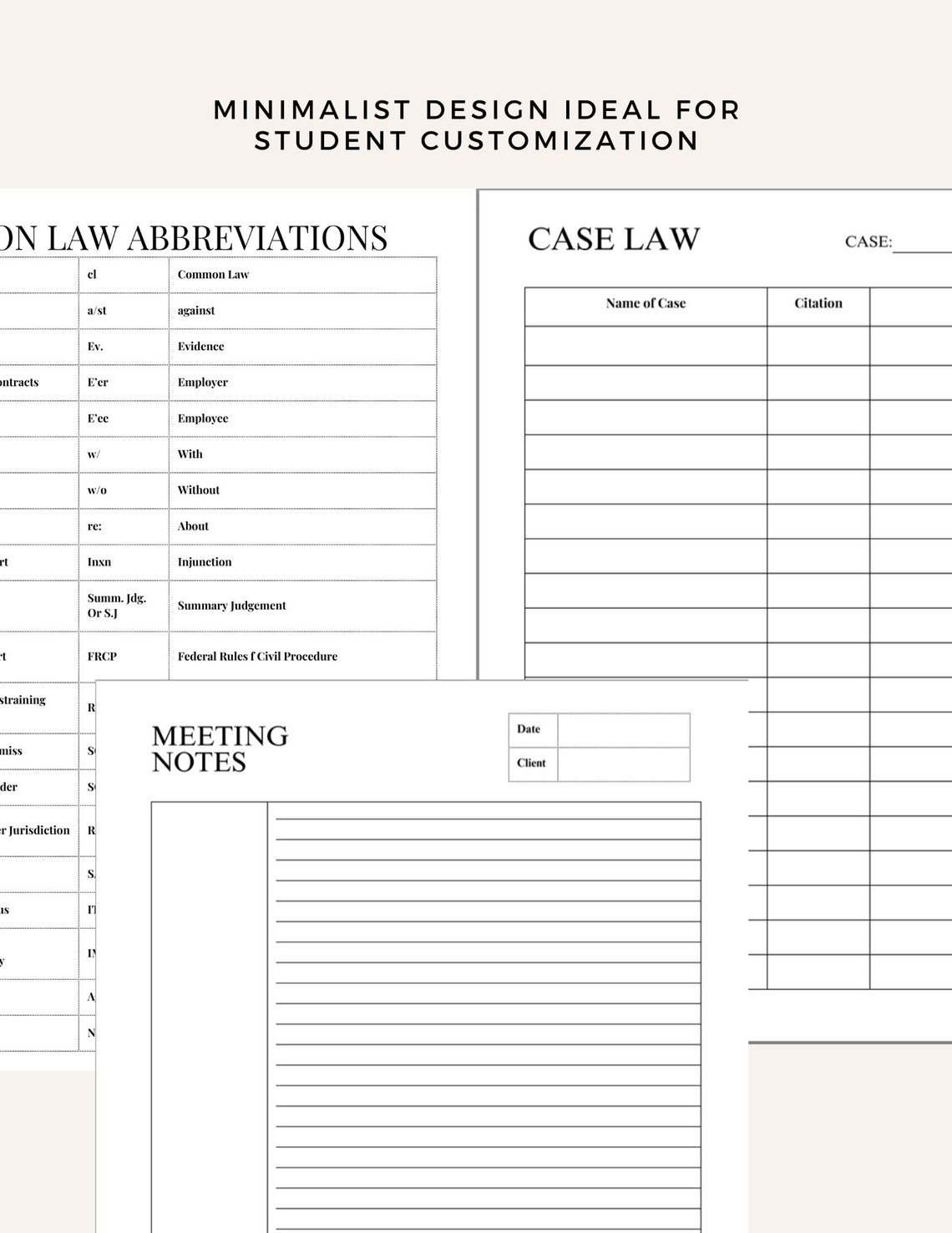 Law School Essentials Package Documents for Law Students lecture Notes ...