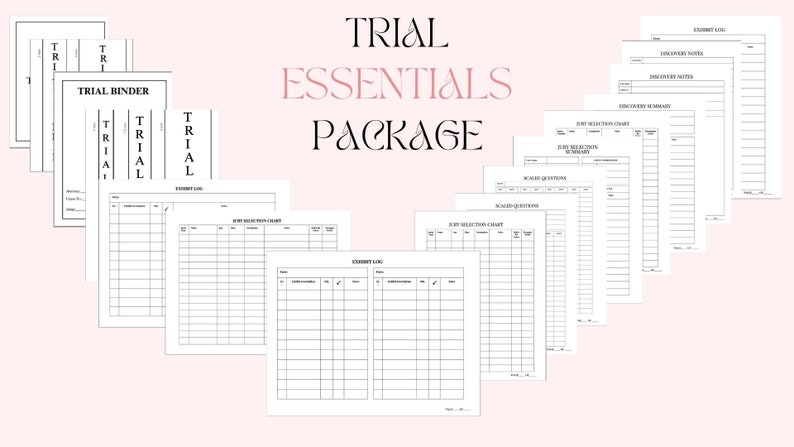 Trial Essentials, Paralegal Printable, Court Prep,office Organization ...