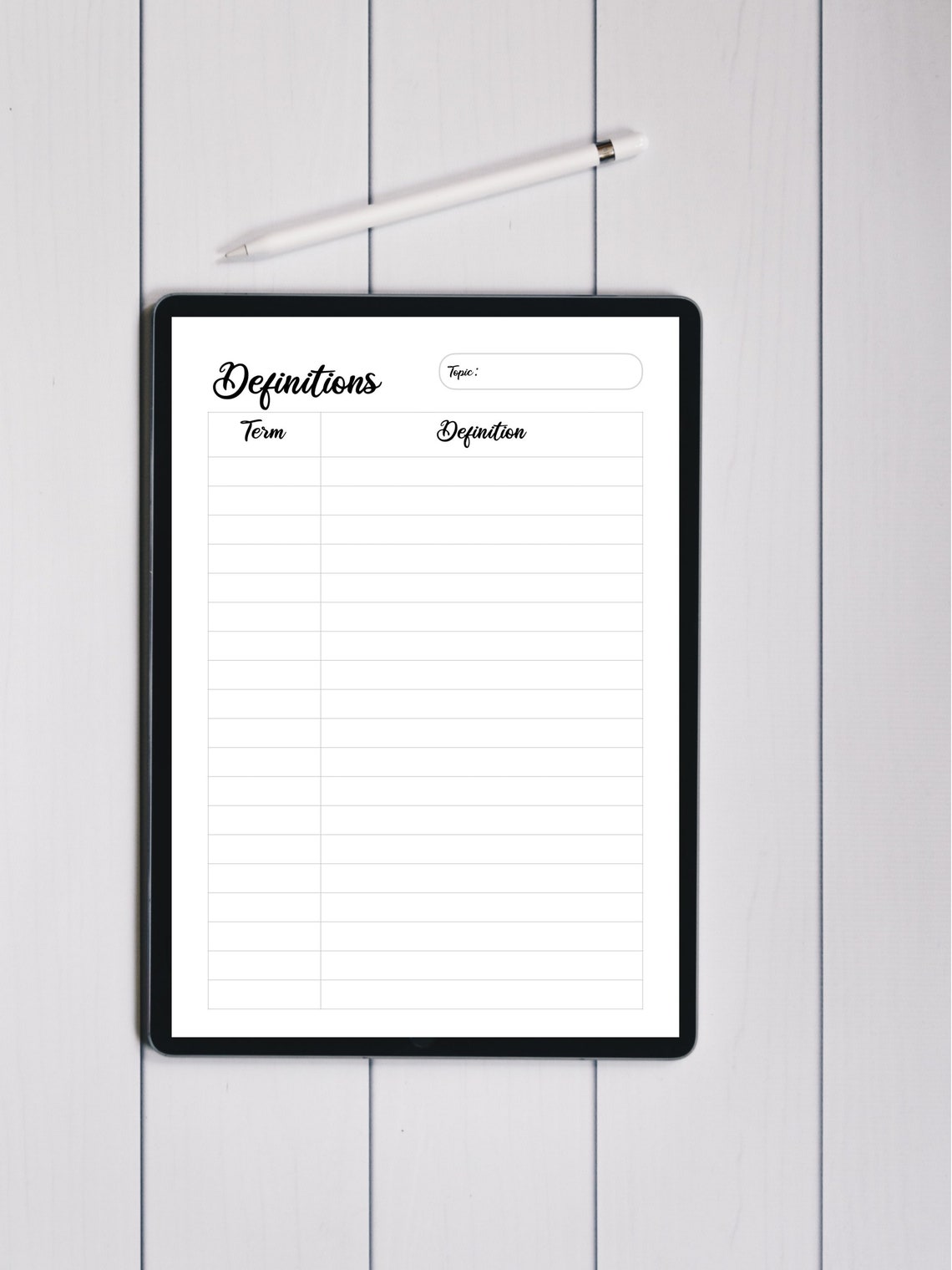 Definitions Printable| College Organization| School Worksheet|digital ...