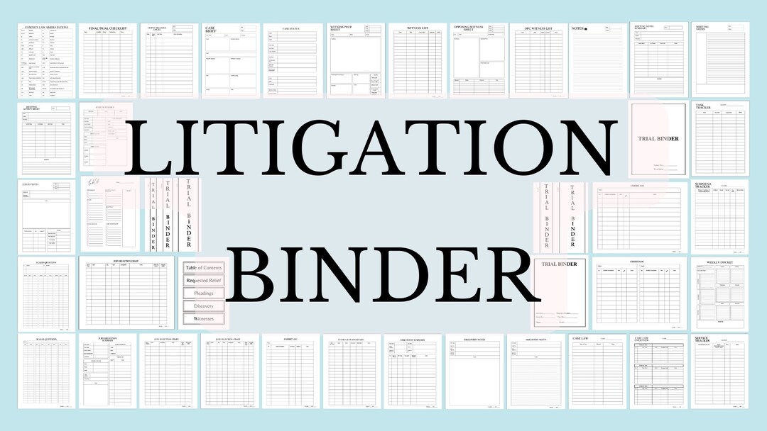 Litigation Binder for Lawyers,attorney Case Organizing Bundle, Law Firm ...