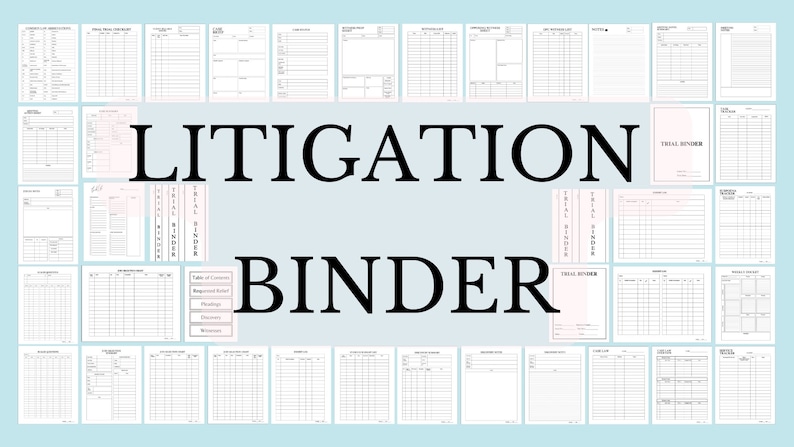 Litigation Binder for Lawyers,attorney Case Organizing Bundle, Law Firm ...