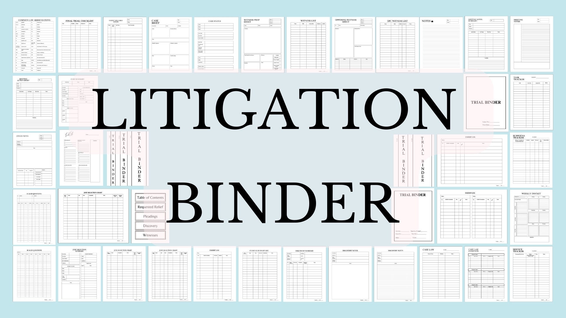 Litigation Binder for Lawyers,attorney Case Organizing Bundle, Law Firm ...