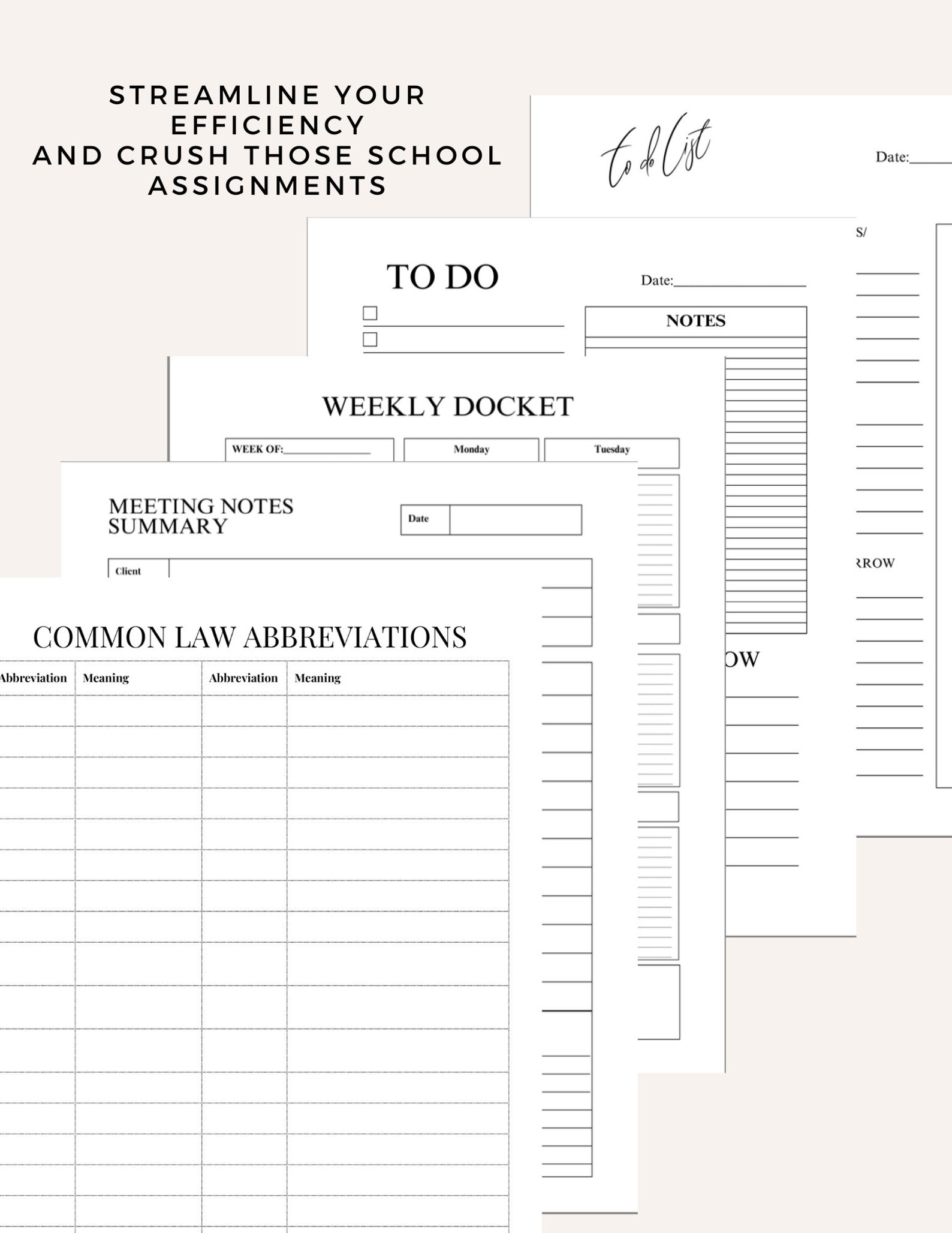 Law School Bundle| Law Student Organization |lecture Essentials ...