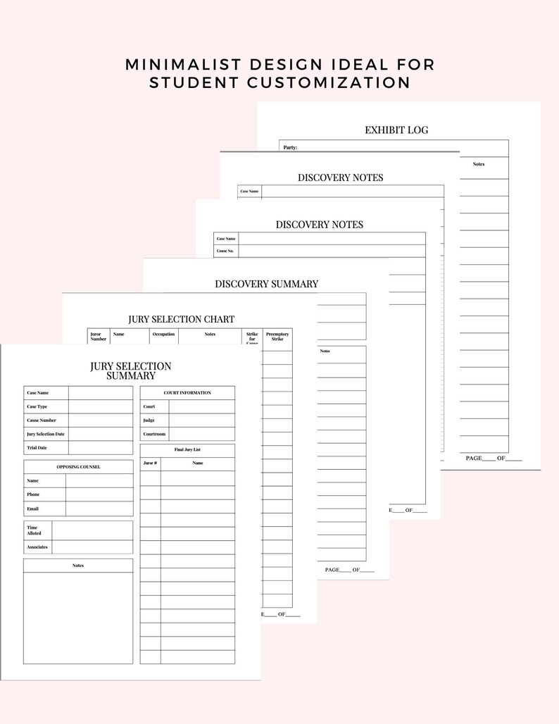 Trial Essentials, Paralegal Printable, Court Prep,office Organization ...