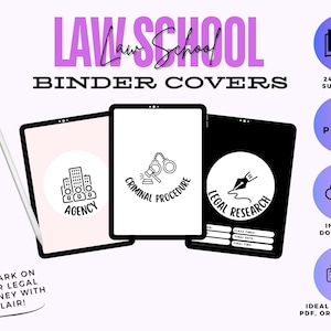 Law School Binder Cover, Goodnotes Notebook Cover, Bar Prep Binder, Law ...
