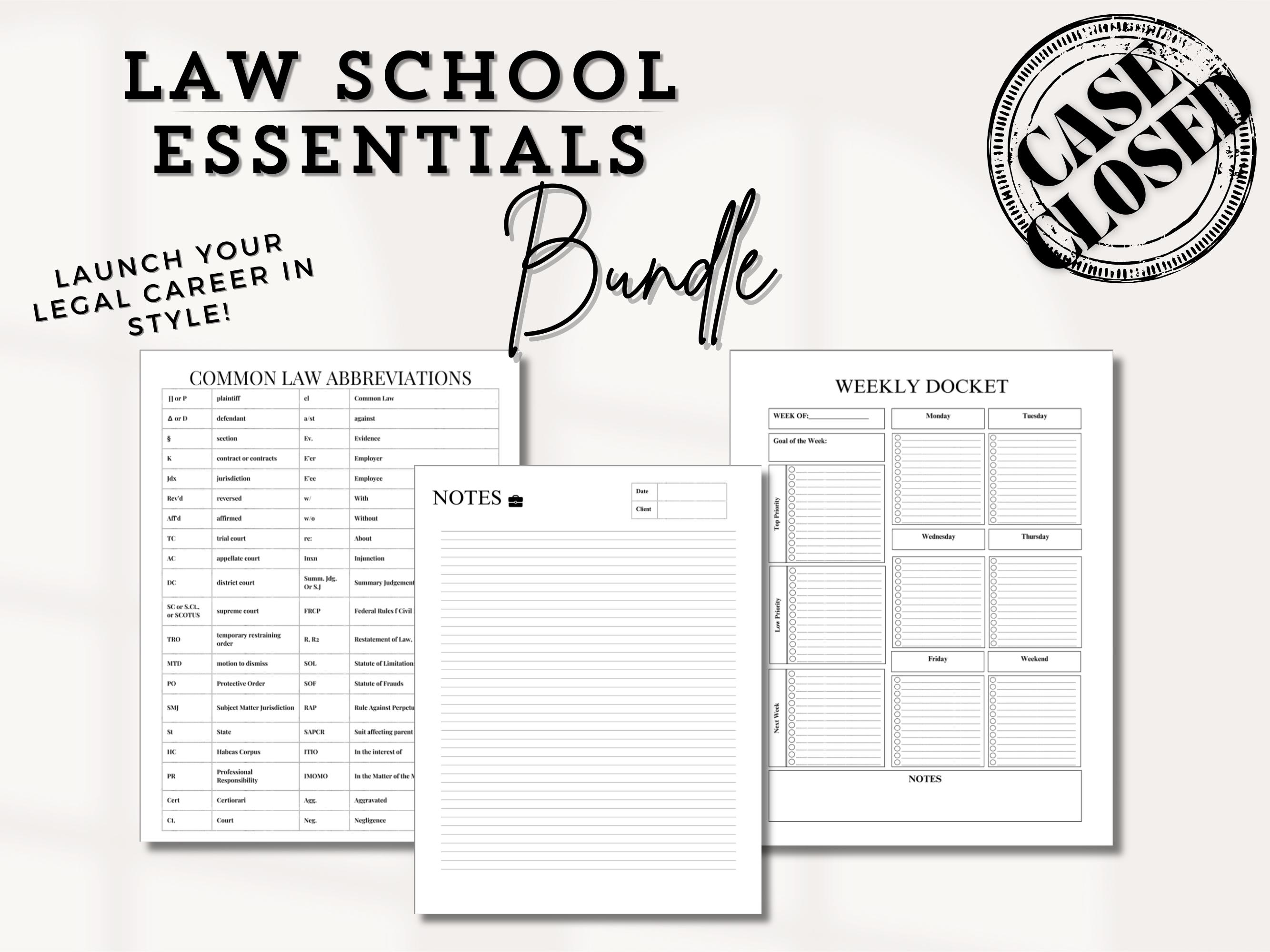 Law School Bundle| Law Student Organization |lecture Essentials ...