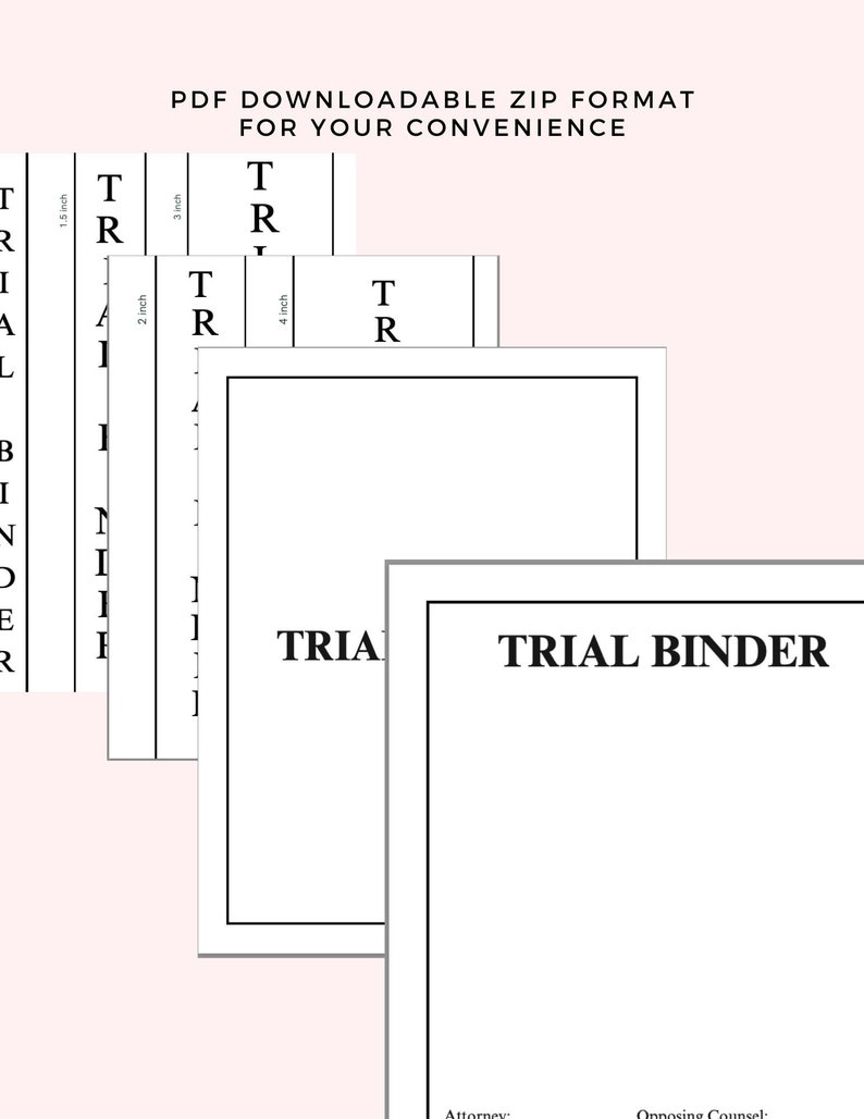 Trial Essentials, Paralegal Printable, Court Prep,office Organization ...