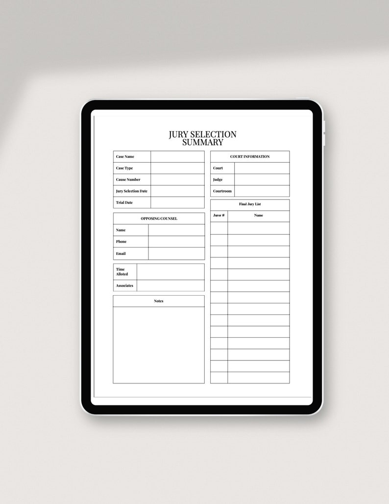 Jury Selection Essentials Package Paralegal Docs Trial Kit Litigation ...