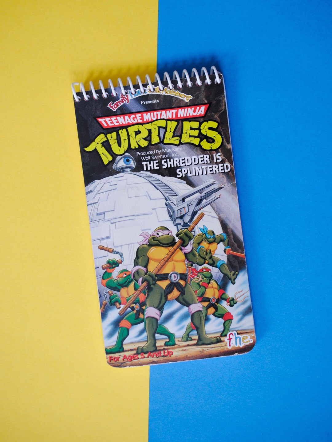 TMNT VHS Box Notebook Upcycled Vintage Shredder is Splintered Video Box ...