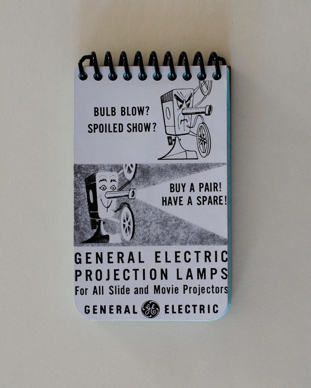 1957 GE Projection Lamps Ad Notebook Upcycled Vintage Lightbulb ...