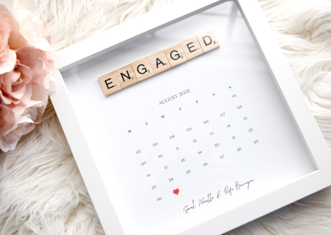 Personalized Engagement Scrabble Frame With Date - Etsy