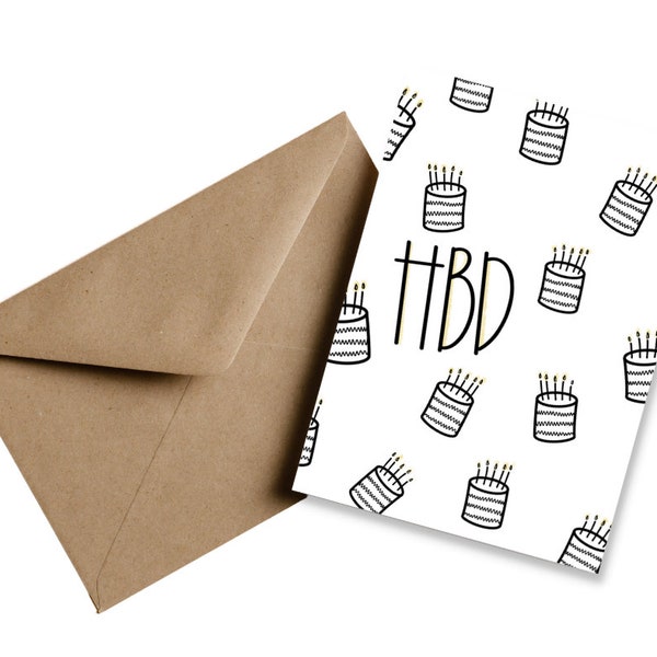 Hbd Card - Etsy