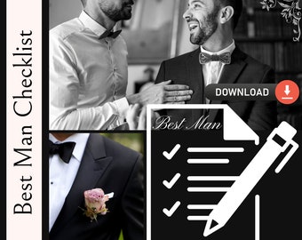 Best Man Checklist for Wedding Digital Download Printable, List for ...